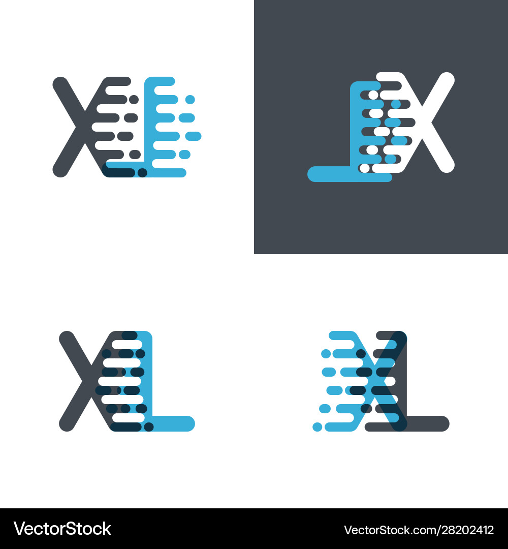 Xl letters logo with accent speed soft blue Vector Image