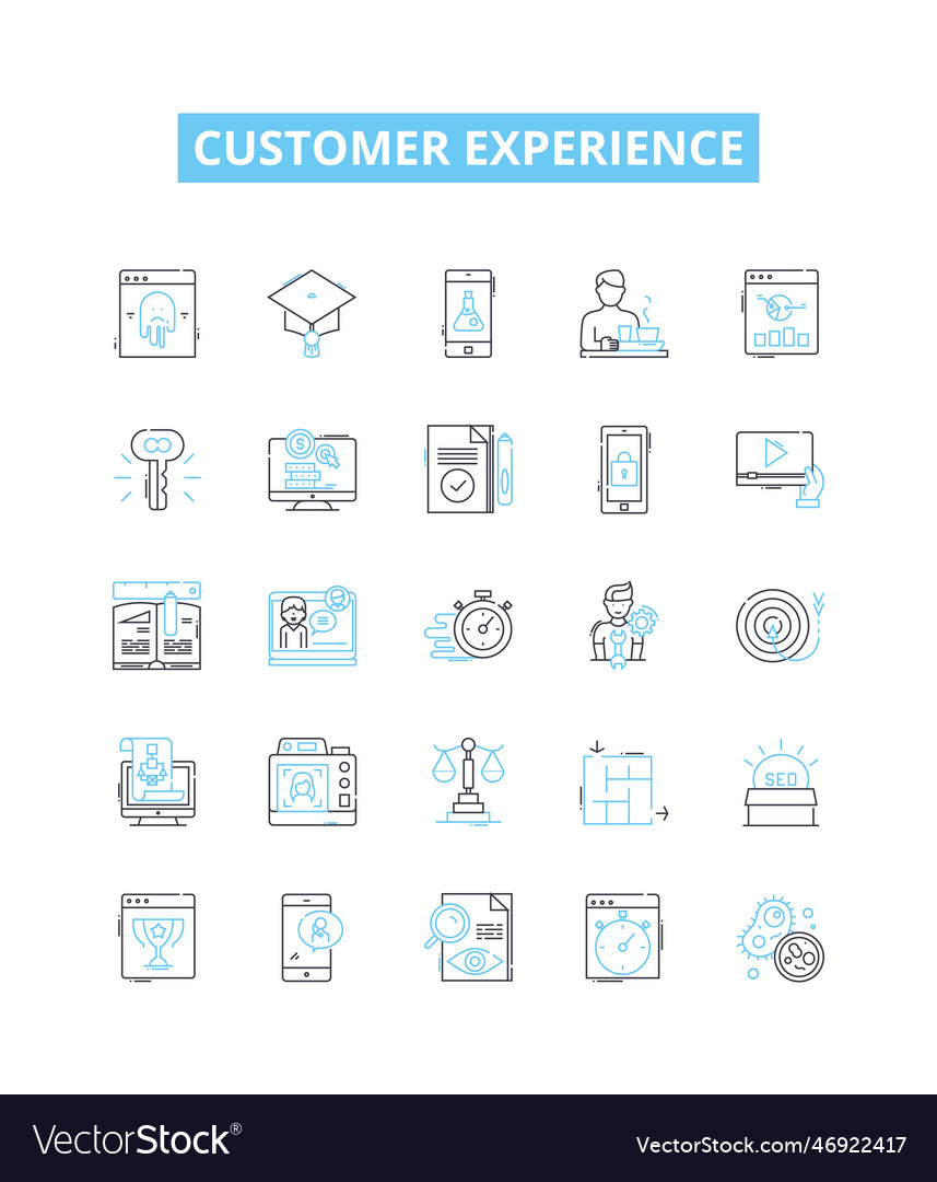 Customer experience line icons set Royalty Free Vector Image Customer experience line icons set Royalty Free Vector Image