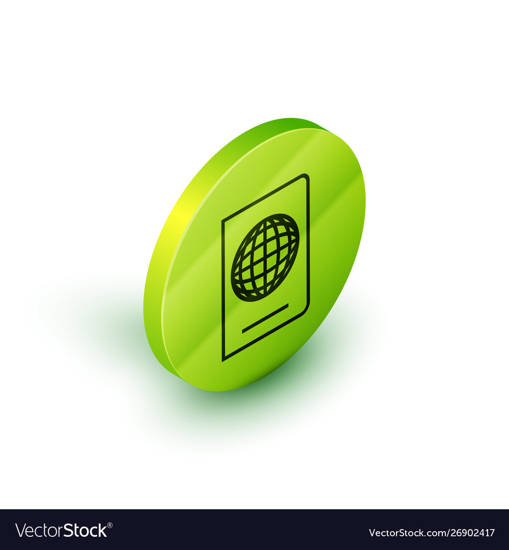 Isometric Line Passport With Biometric Data Icon Vector Image