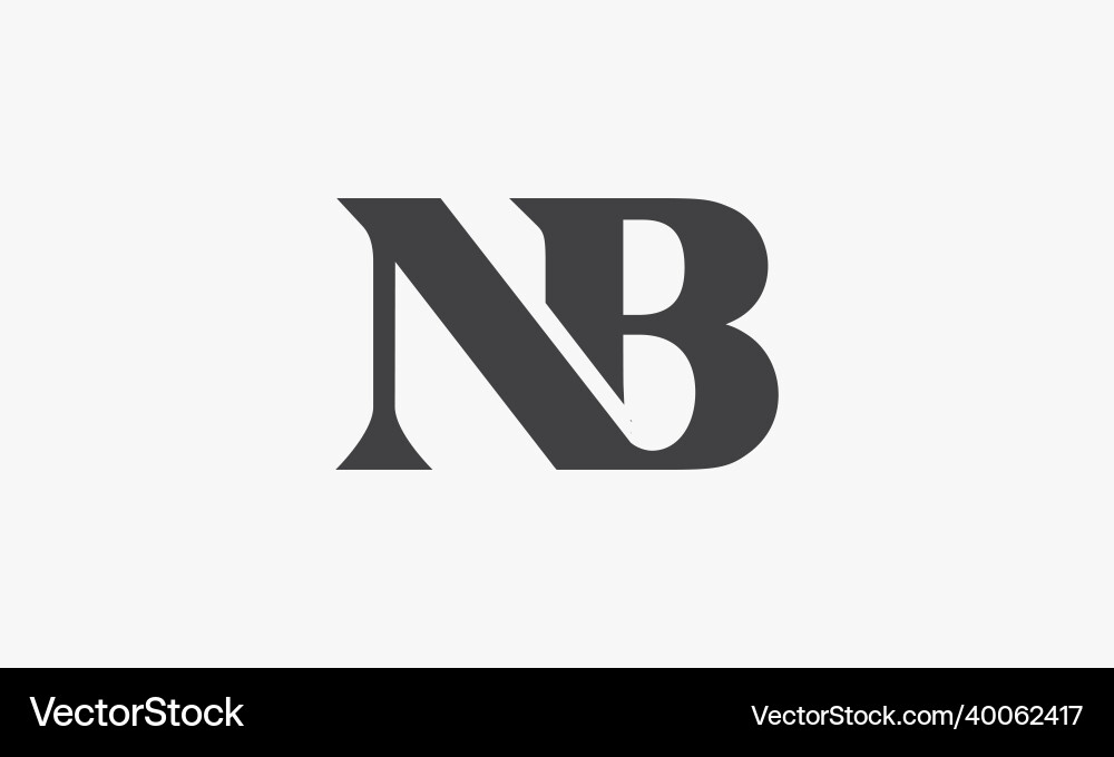 Nb letter logo isolated on white background Vector Image