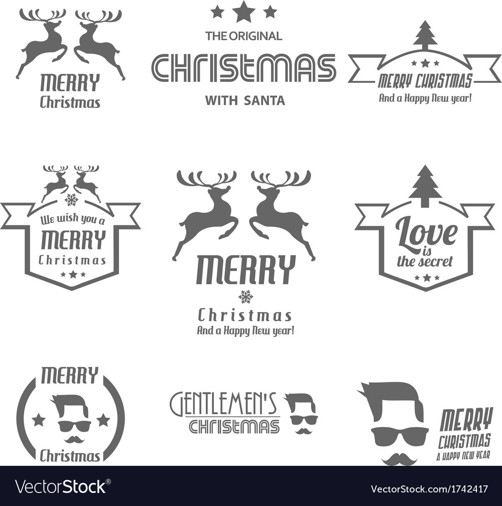 Set of christmas vintages Royalty Free Vector Image