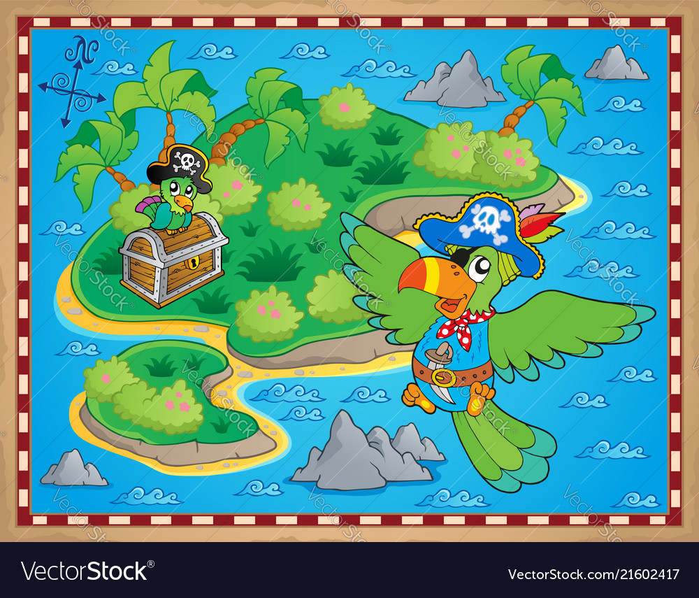 Treasure map theme image 9 Royalty Free Vector Image