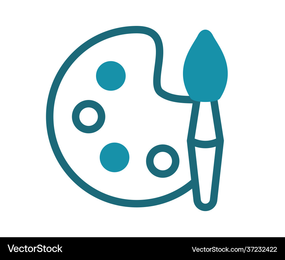 Art drawing painting single isolated icon Vector Image