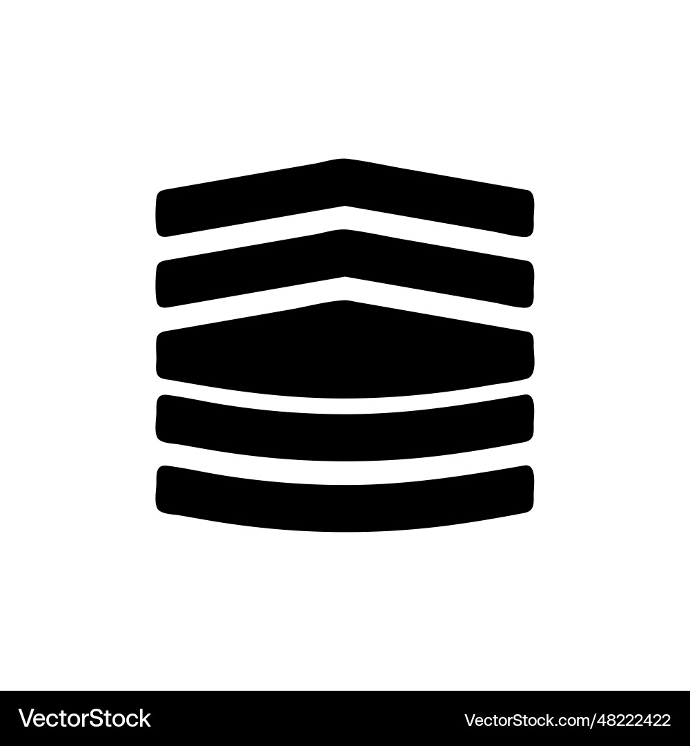 Badge icon solid black colour military symbol Vector Image