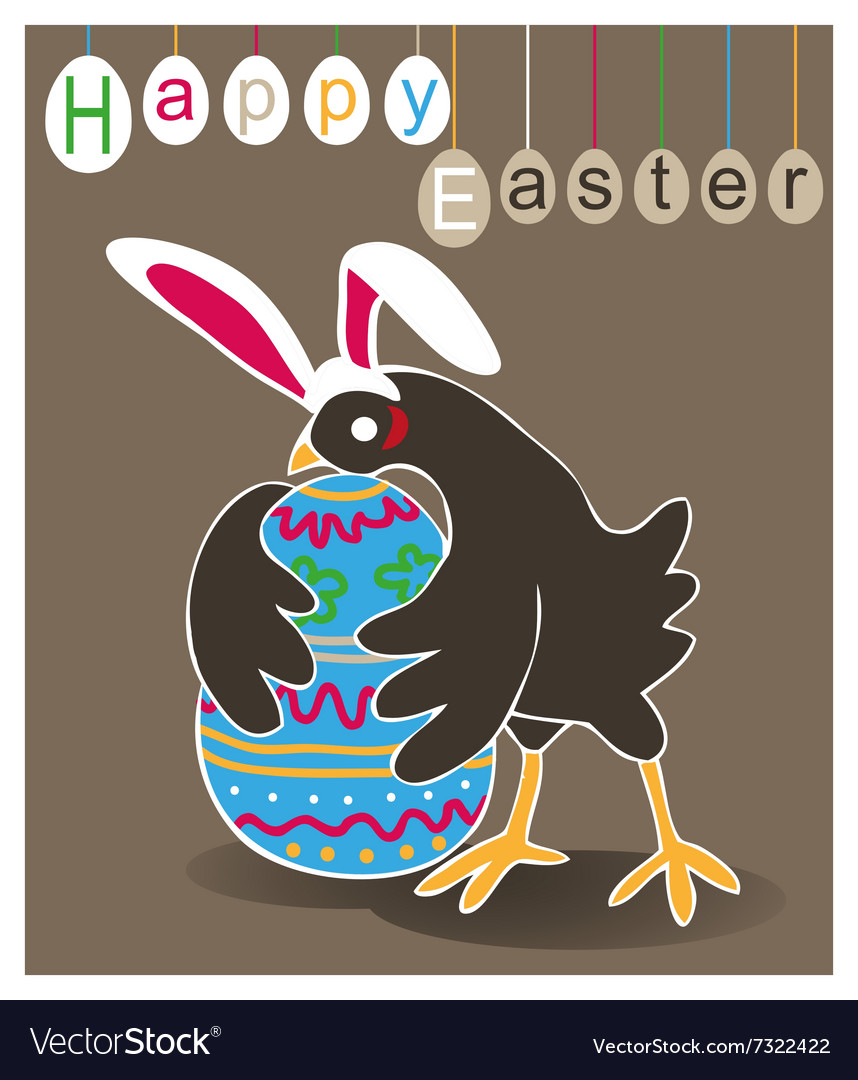 Chicken rabbit easter egg Royalty Free Vector Image