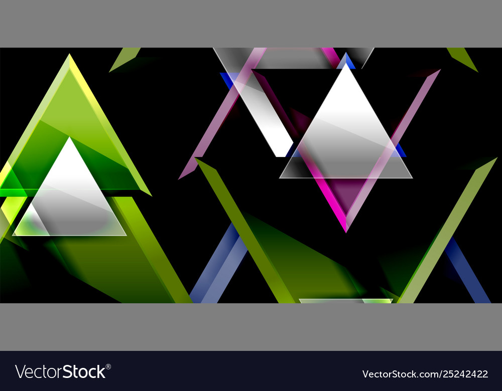 Dynamic triangle composition abstract background Vector Image