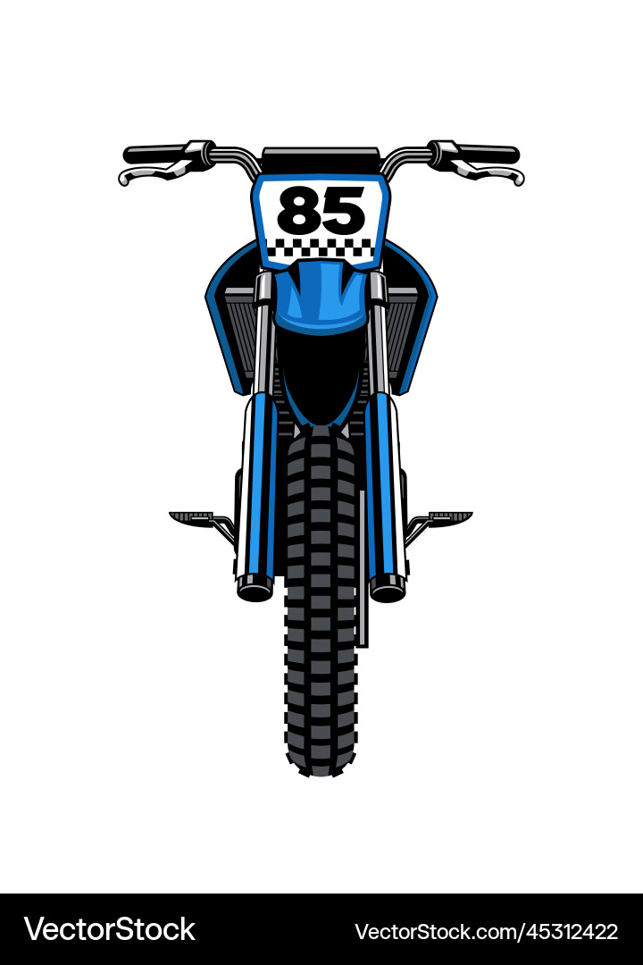 Front side view of motocross Royalty Free Vector Image