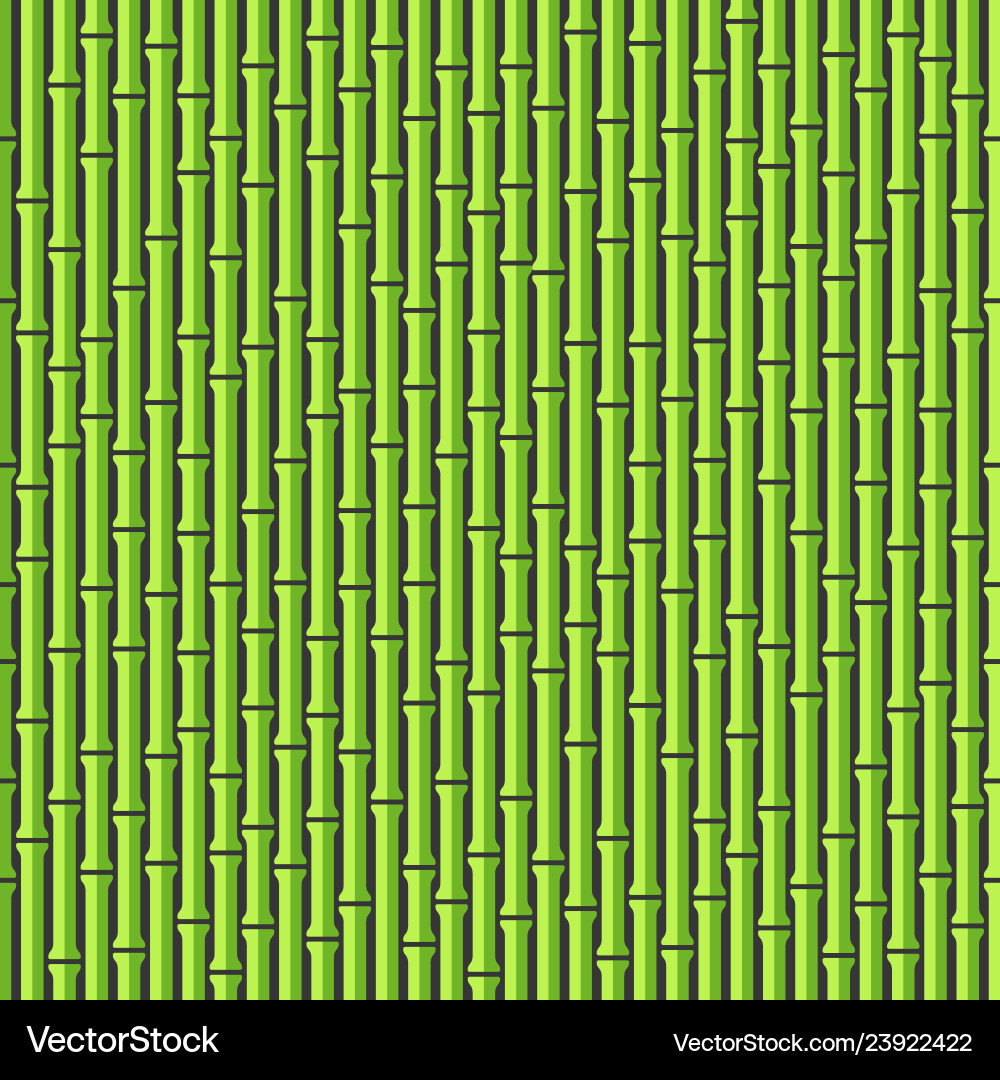 Green seamless bamboo background pattern on dark Vector Image