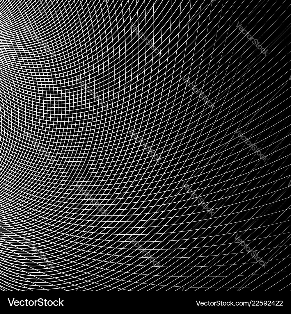 Grid - mesh of dynamic curved lines abstract Vector Image