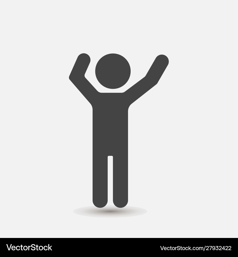 Hands waving gesture silhouette man icon Vector Image
