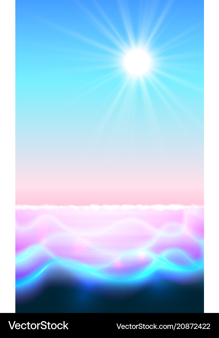 Sun and water paradise background magic ripple Vector Image