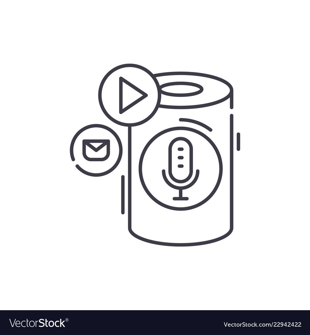 Voice assistant line icon concept Royalty Free Vector Image