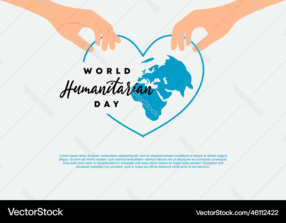 World humanitarian day background with hand hold Vector Image