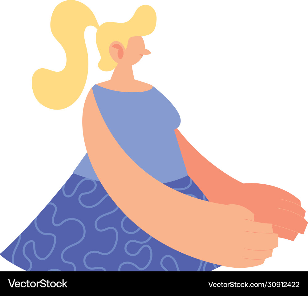 Young woman standing on white background Vector Image