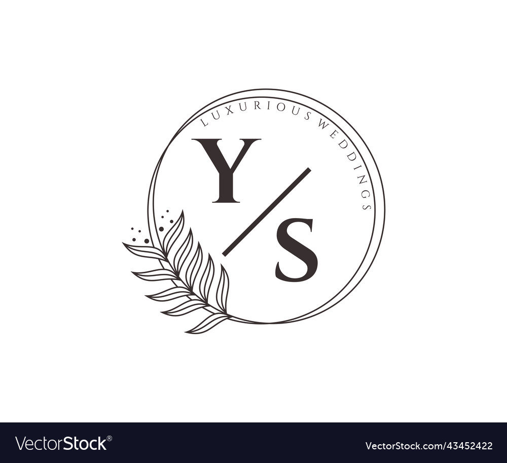 Ys initials letter wedding monogram logos Vector Image