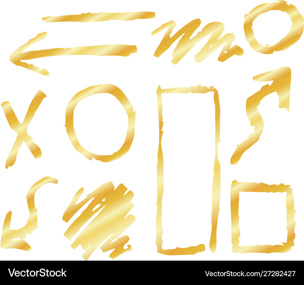 A gold sign written with brush Royalty Free Vector Image