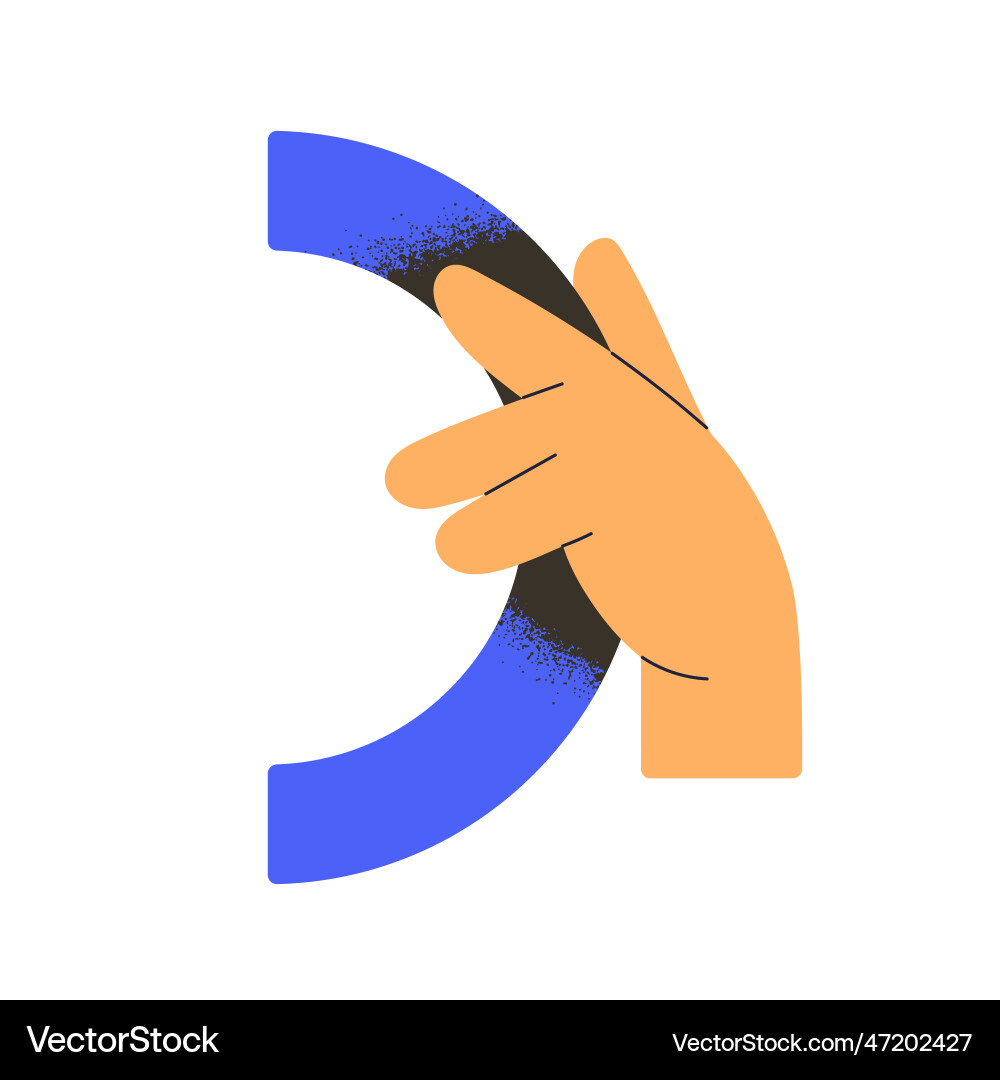 Arc geometry shape in hand holding arch figure Vector Image