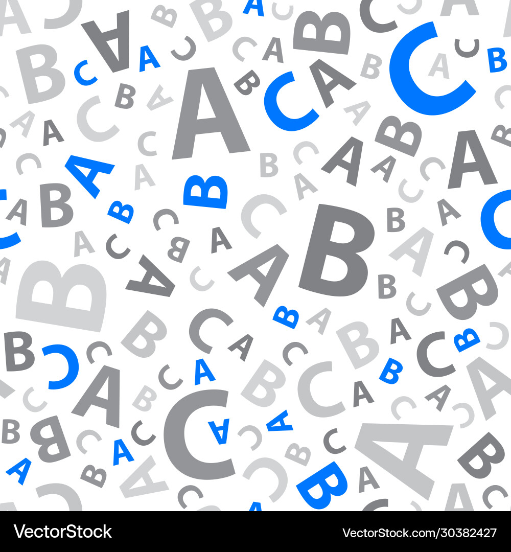 Blue and grey abc letter background seamless Vector Image