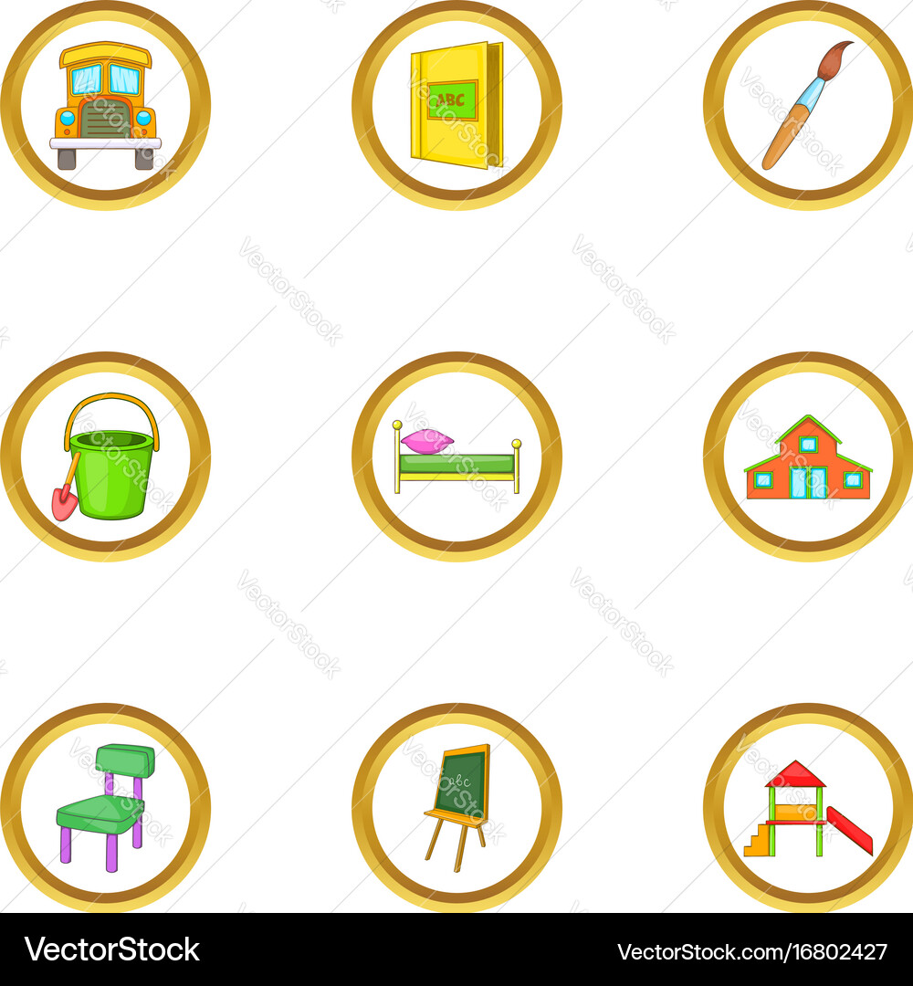 Child icons set cartoon style Royalty Free Vector Image