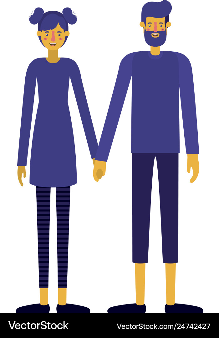 Couple avatar characters icons Royalty Free Vector Image