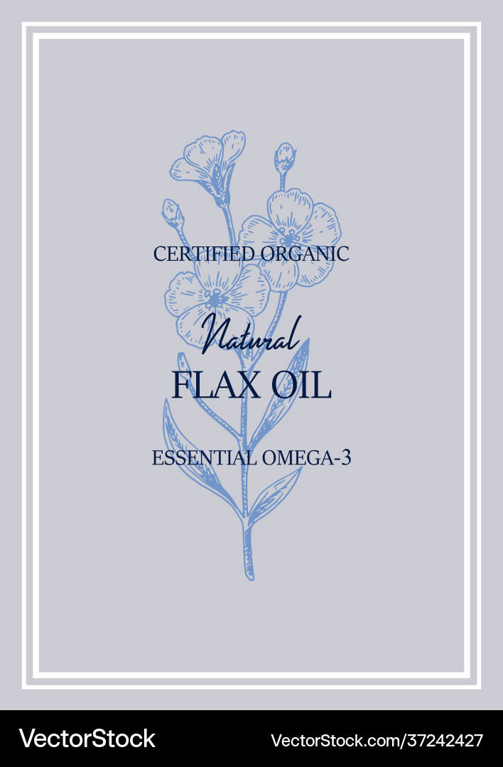 Hand drawn flax vertical design in sketch style Vector Image
