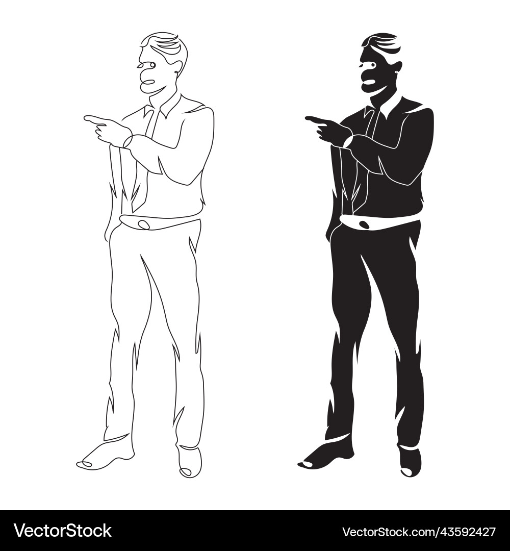 Handsome business man professional indicating Vector Image