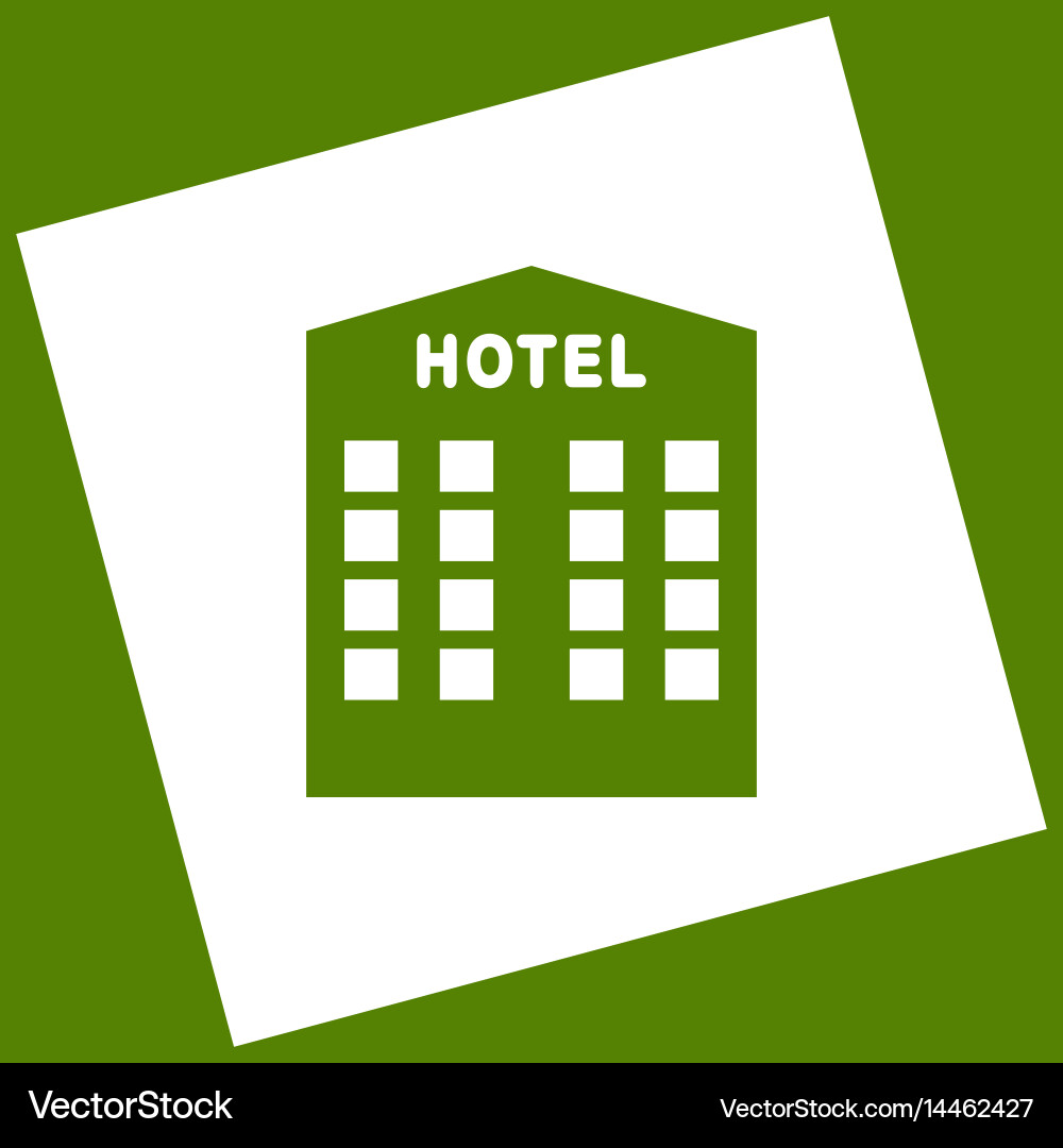 Hotel sign white icon obtained Royalty Free Vector Image