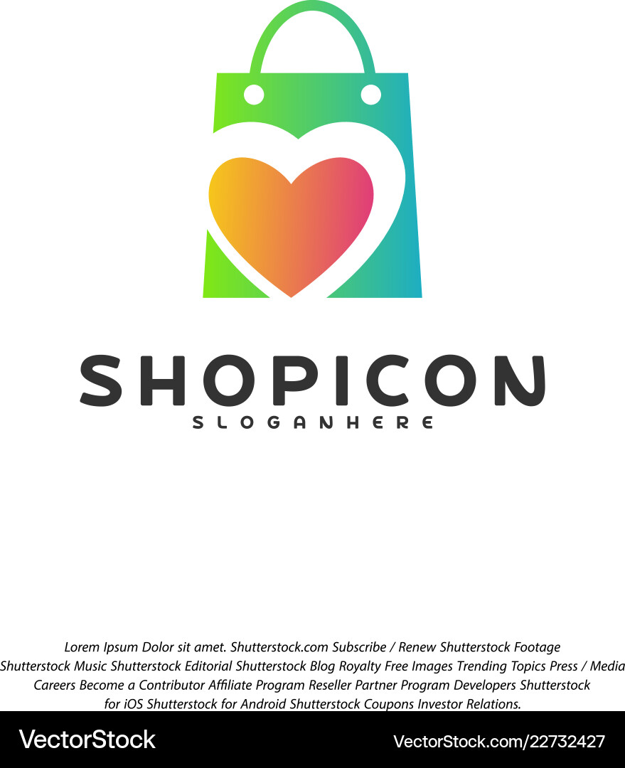 Love shop logo template design Royalty Free Vector Image