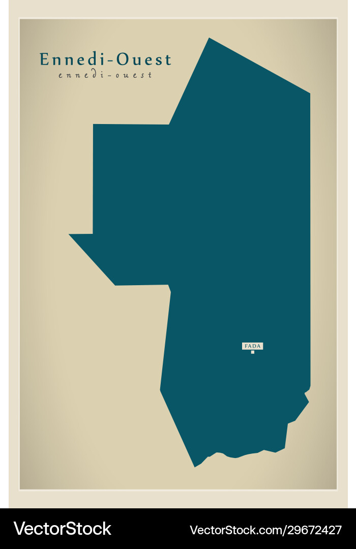 Modern map - ennedi ouest region chad Royalty Free Vector