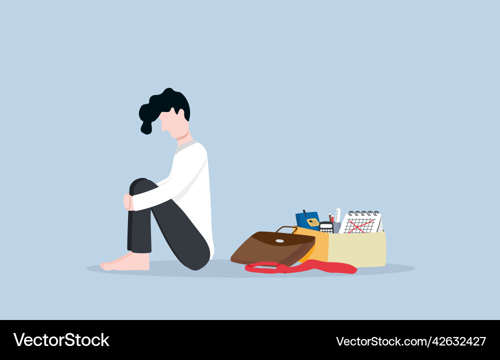 Regret unemployment person Royalty Free Vector Image