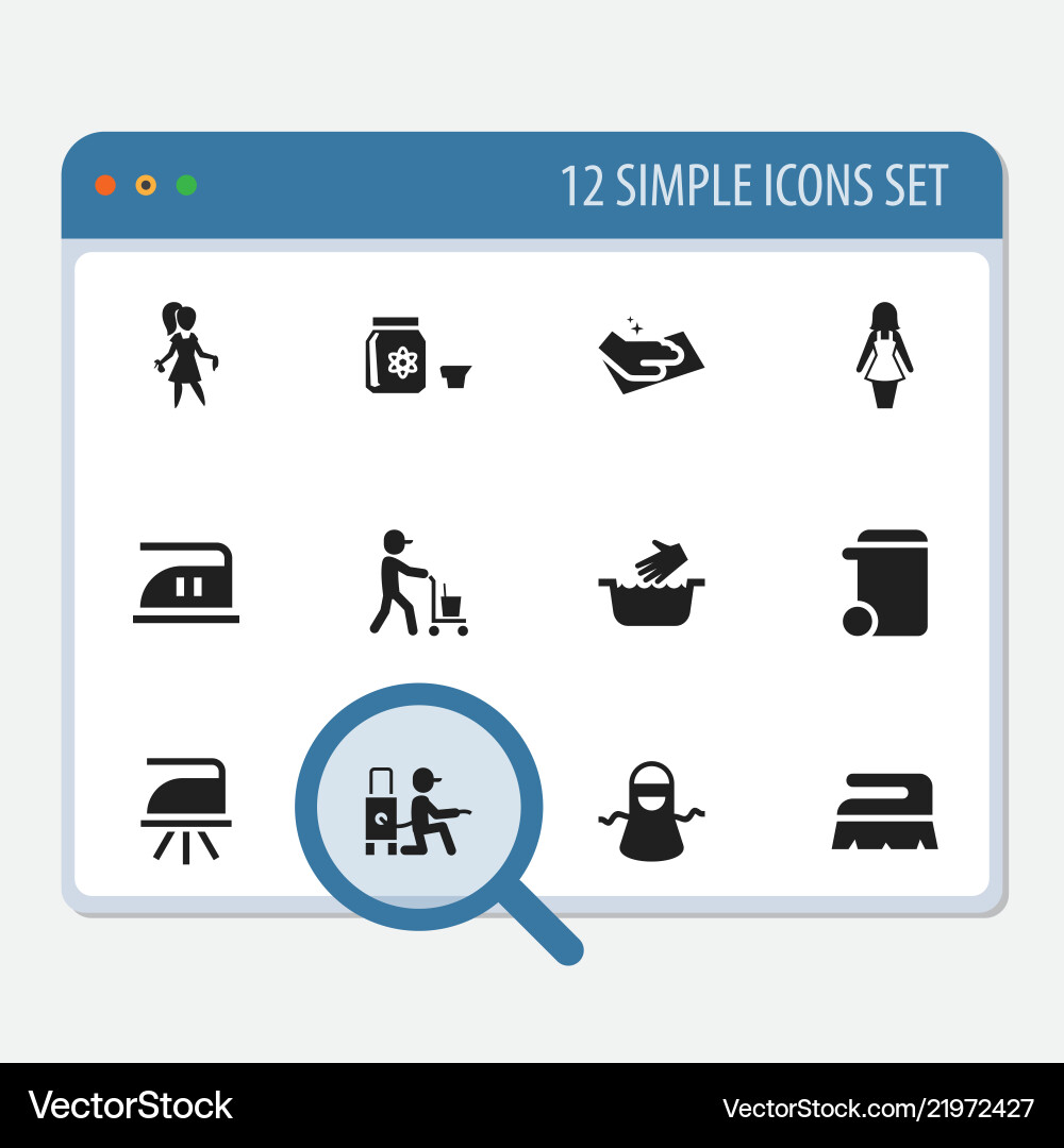 Set of 12 editable cleaning icons includes Vector Image