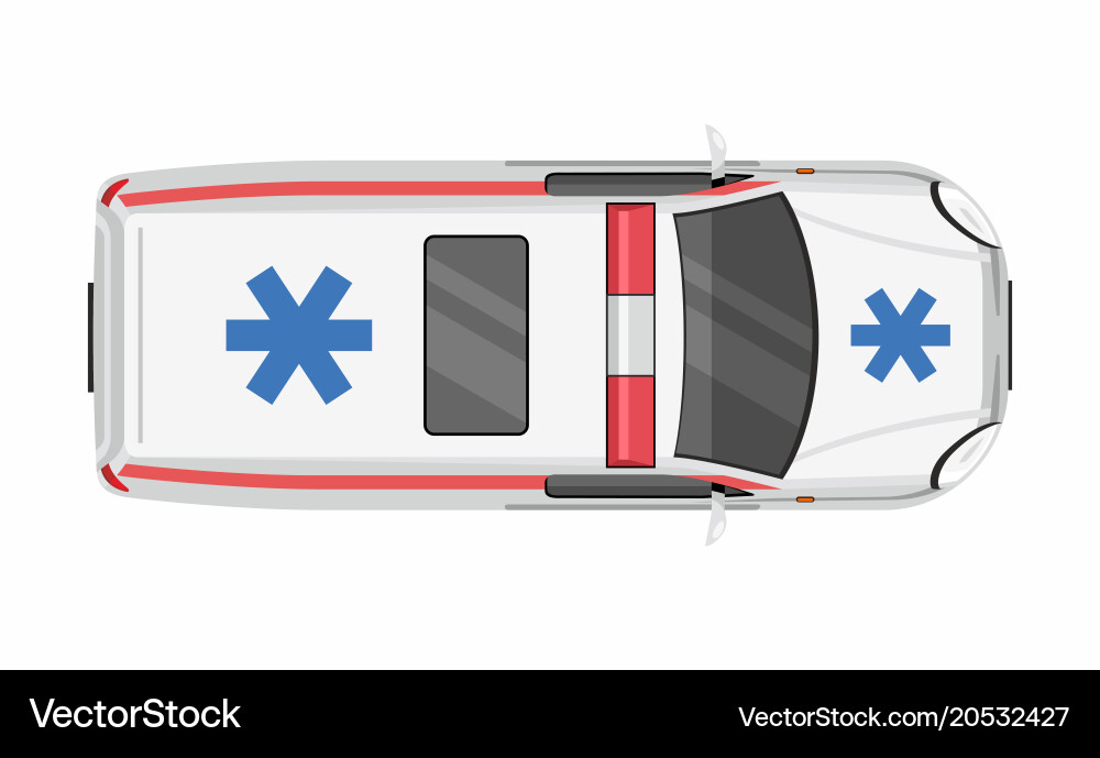 Top view an ambulance isolated on white backgr Vector Image
