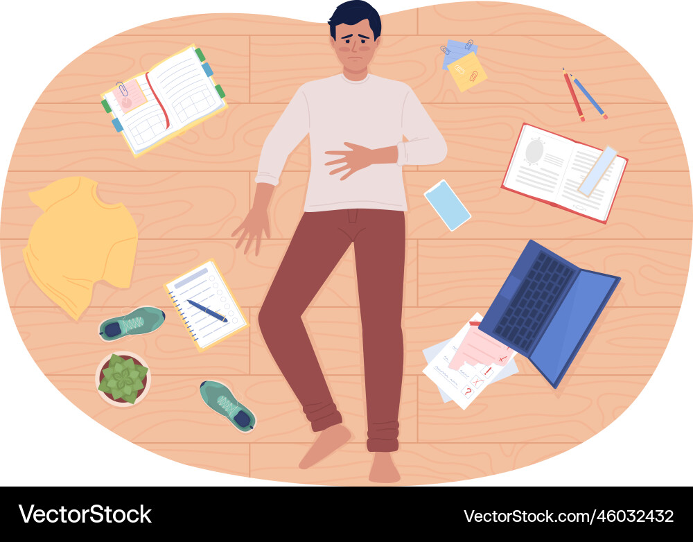 Being overwhelmed by messy house flat concept spot