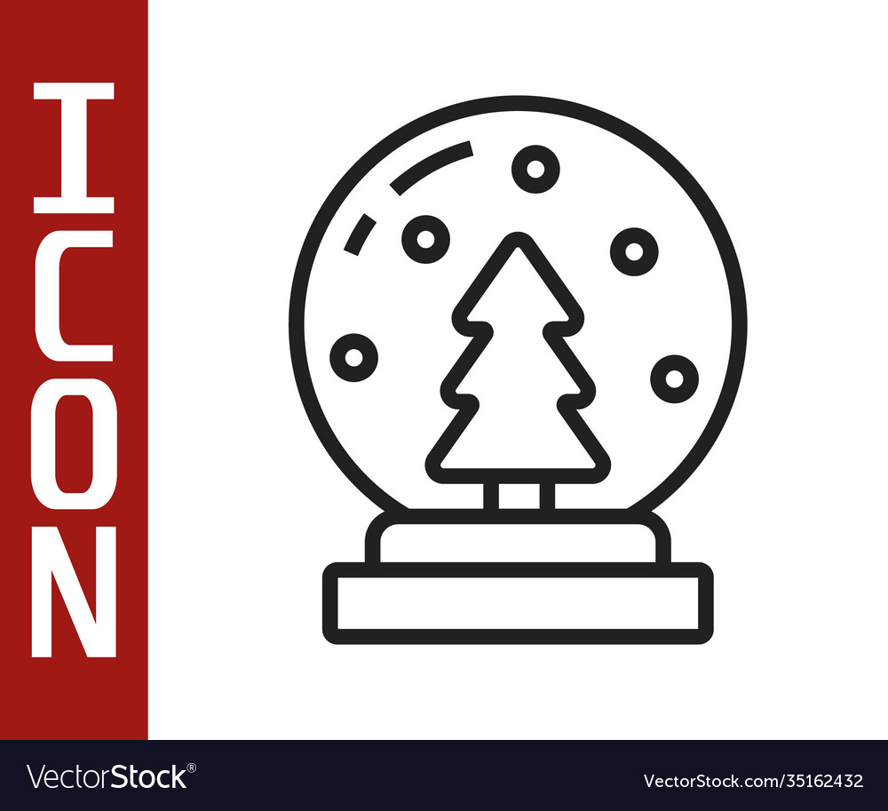 Black line christmas snow globe with fallen snow Vector Image
