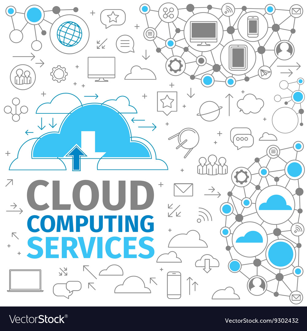 Cloud computing services Royalty Free Vector Image