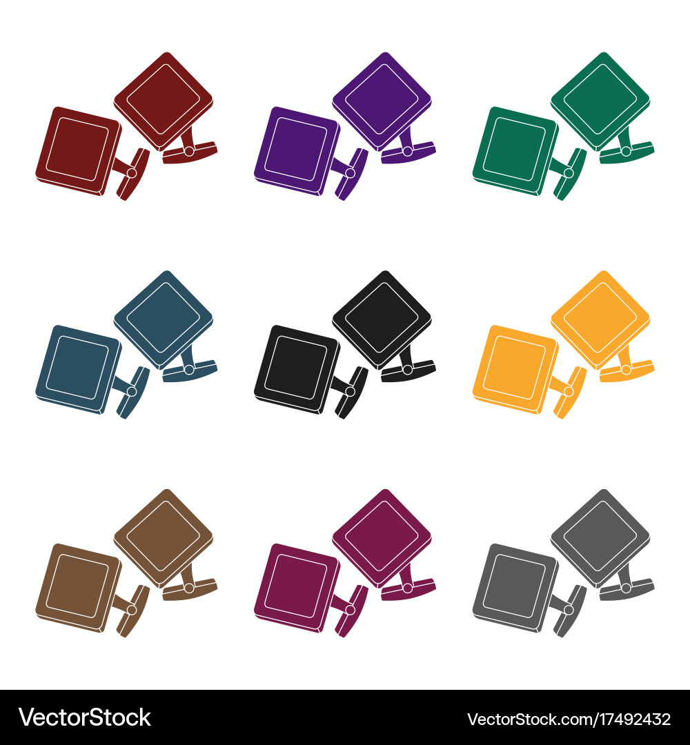 Cufflinks icon in black style isolated on white Vector Image