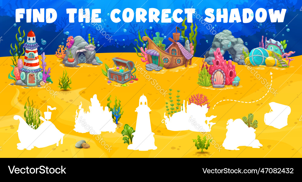 Find the correct shadow game with underwater house