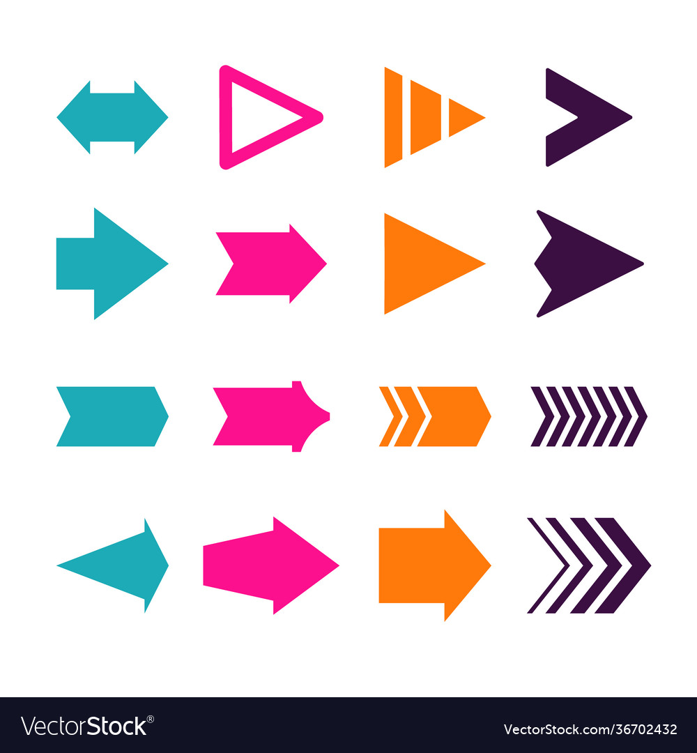 Flat design arrow collection Royalty Free Vector Image