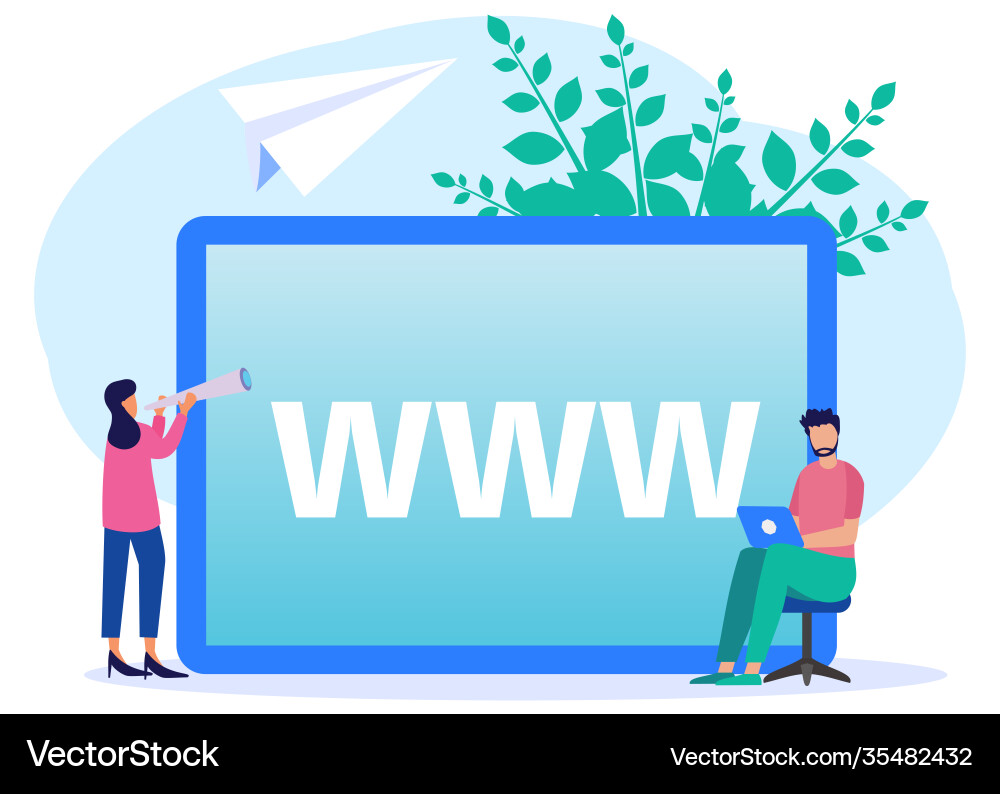 Graphic cartoon character domain registration Vector Image