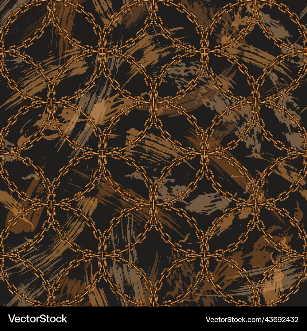 Grunge pattern with chains paint brush strokes Vector Image