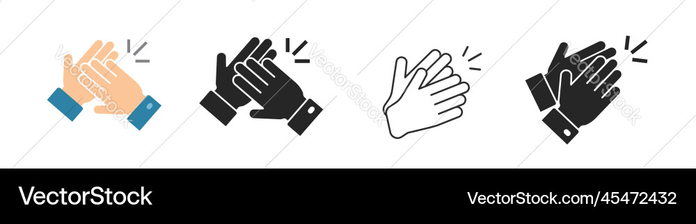 Icon clap applause compliment hands line outline Vector Image