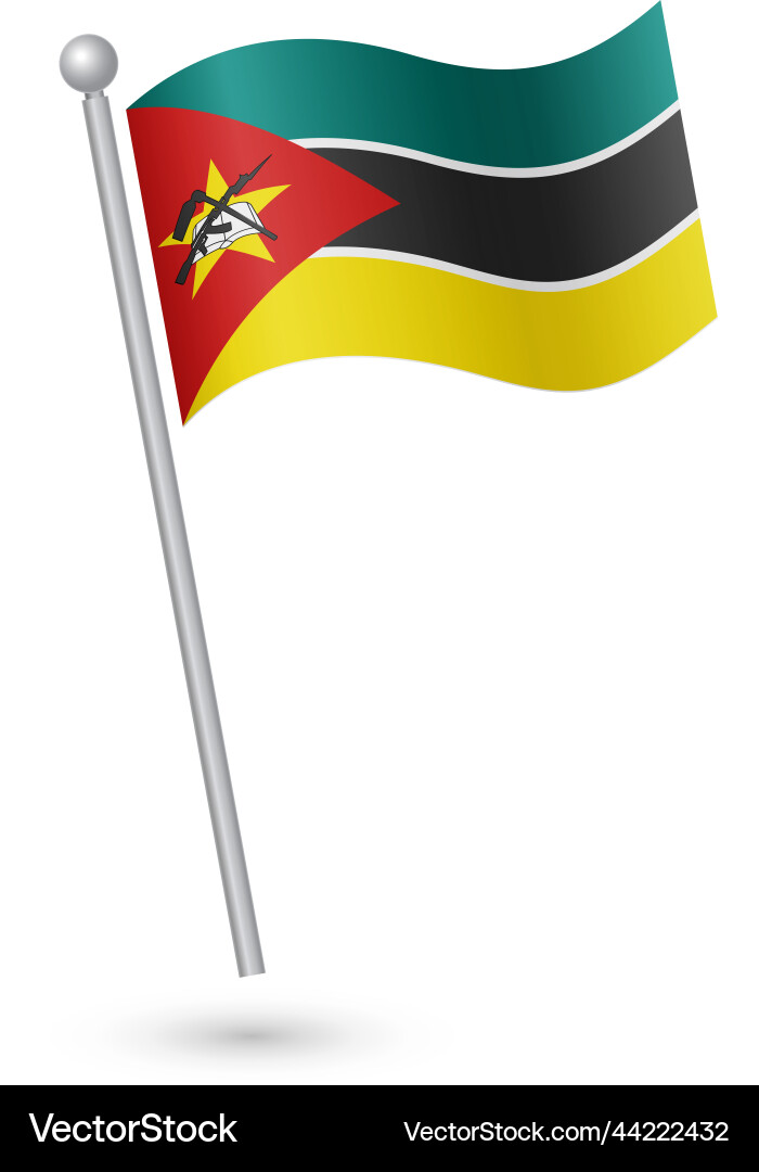 Mozambique national flag Royalty Free Vector Image