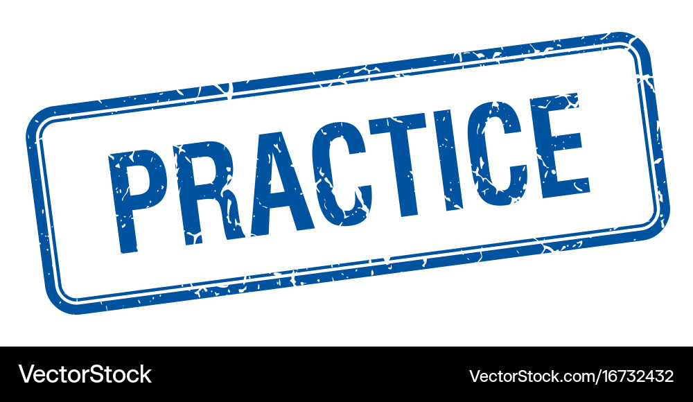 Practice blue square grungy vintage isolated stamp