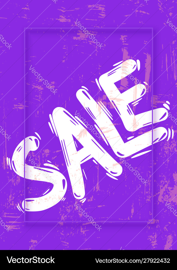 Sale hand drawn text stylized brush word Vector Image