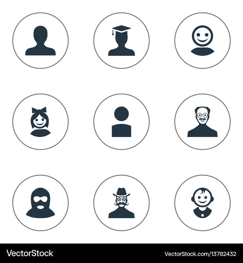 Set of simple human icons Royalty Free Vector Image