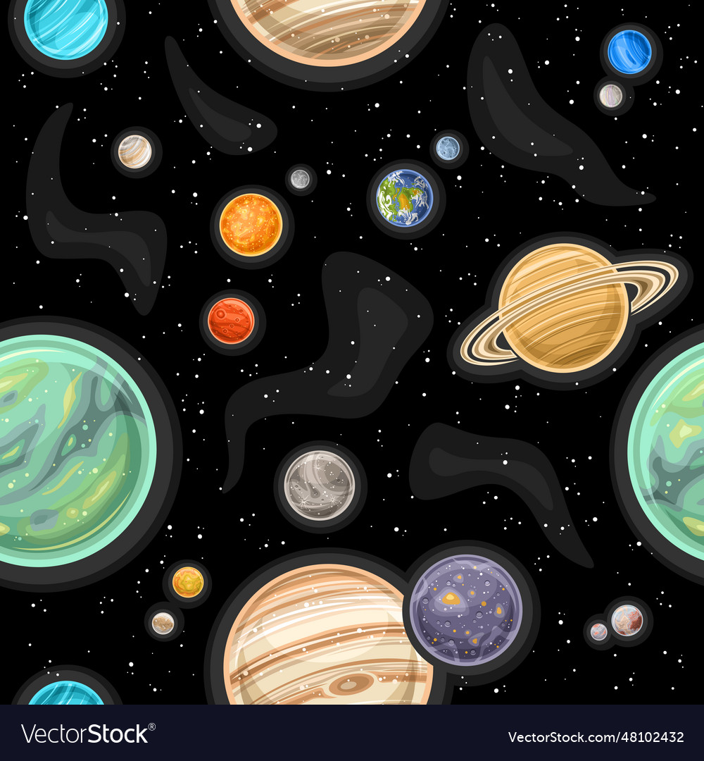 Space seamless pattern Royalty Free Vector Image