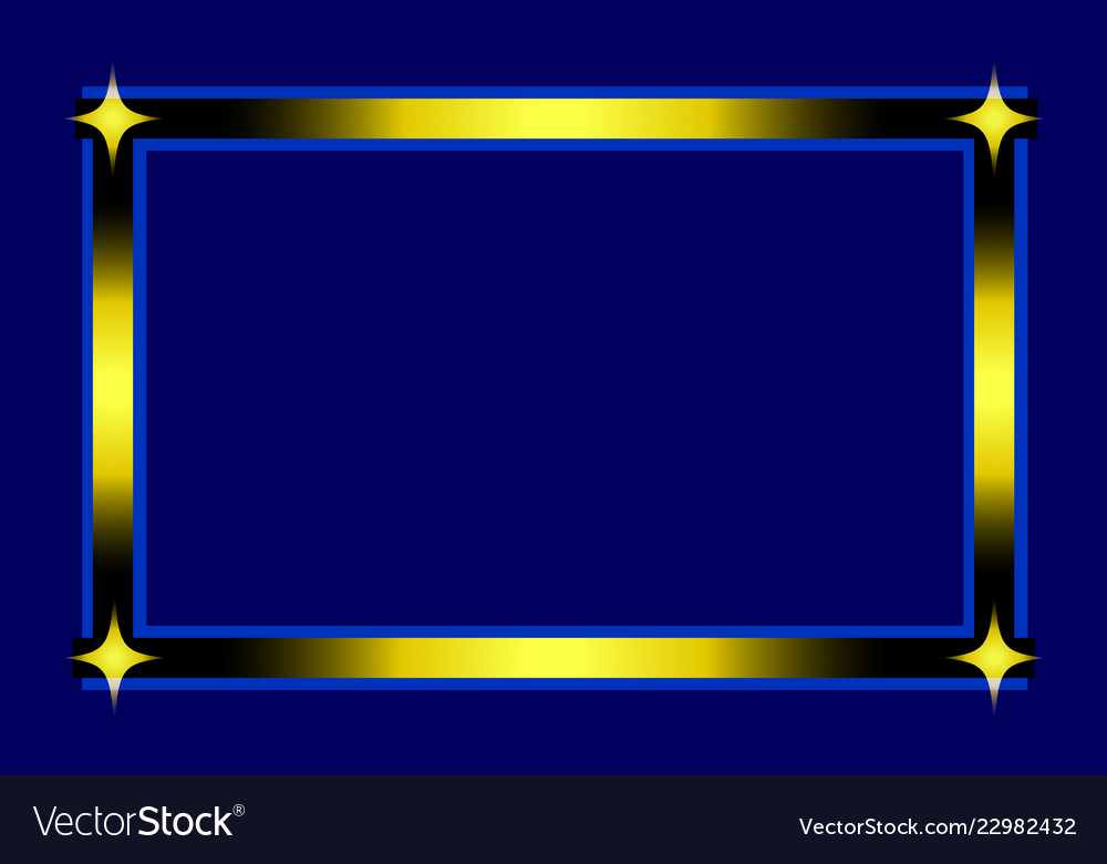 Stylish rectangle frame with 4 stars isolated Vector Image