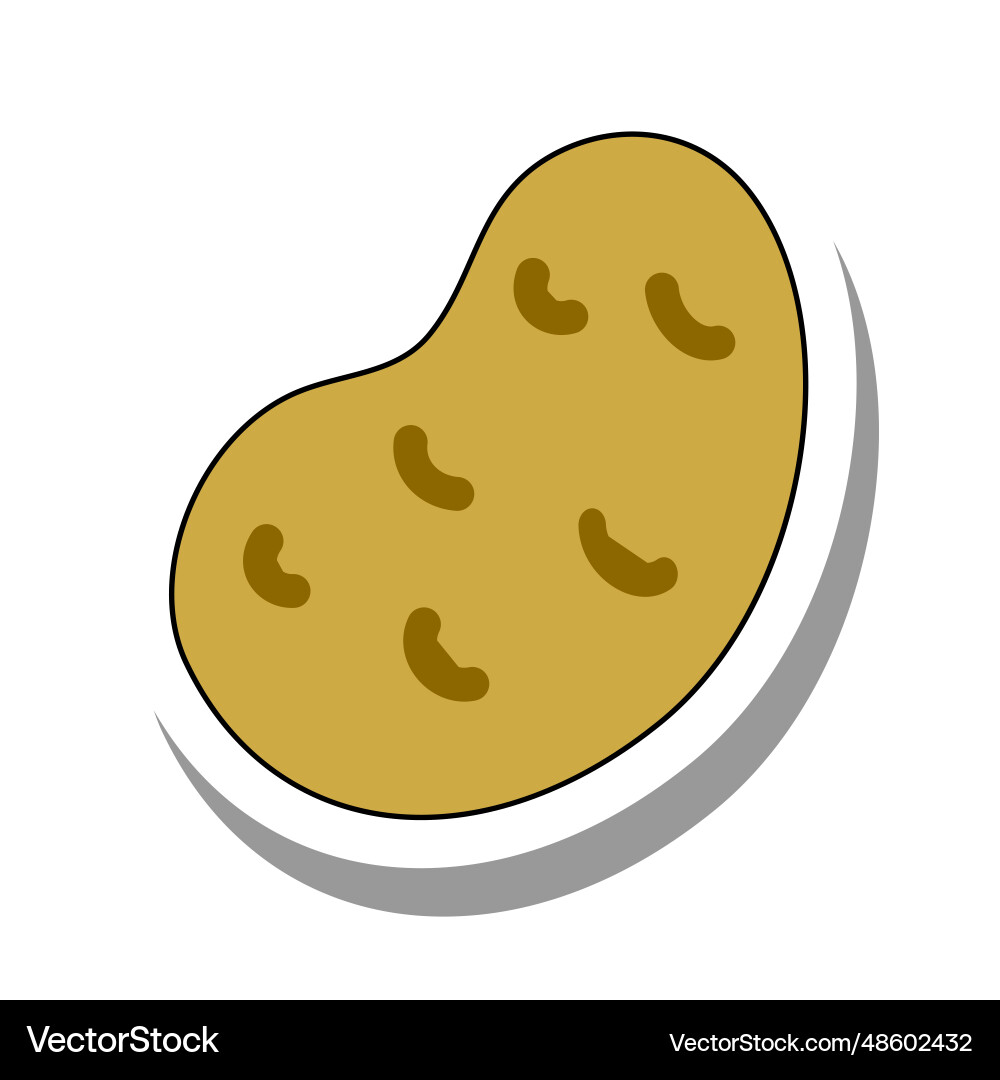 Young ripe potato flat paper sticker Royalty Free Vector