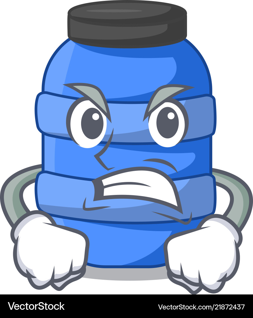 Angry cartoon plastic barrel for trash dry Vector Image