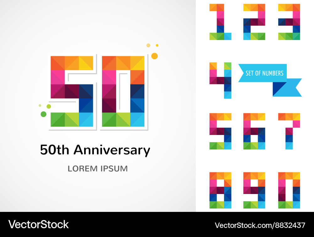 Anniversary - abstract colorful icons and elements